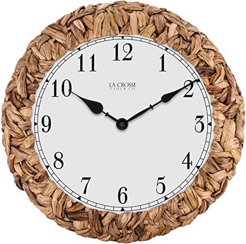 Departments - 14"PALM LEAF WRAPPED CLOCK