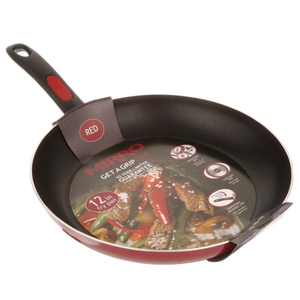 Departments - Mirro Get A Grip Non-Stick 12" Fry Pan, Red
