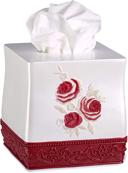 Departments - BLOSSOM ROSE TISSUE BOX-BURGBI