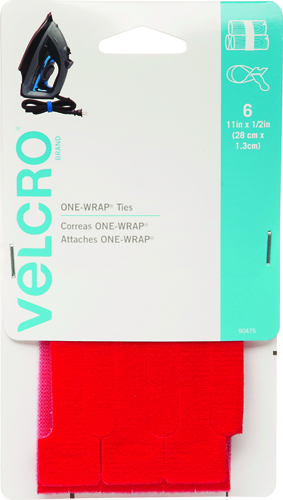 Departments - VELCRO Brand One Wrap 90475 Fastener, Red